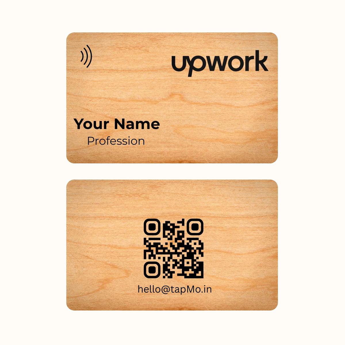 Engraved Cherry Wood NFC Card for Freelancers | TapMo – TapMo India Pvt ...