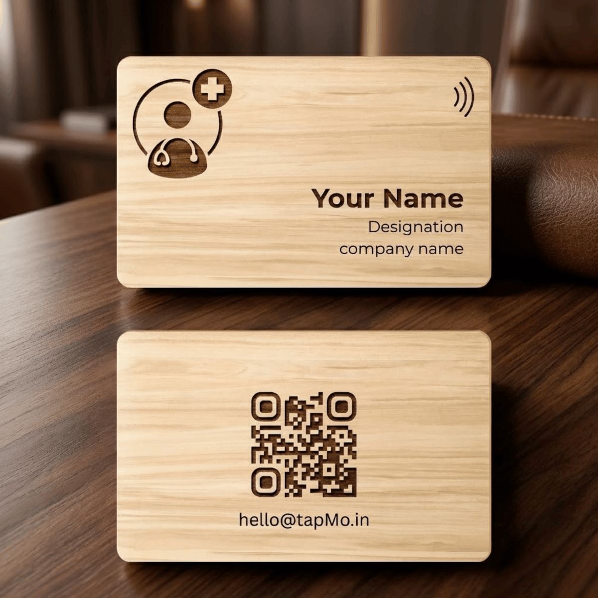 Luxury Wooden NFC Card for Doctors | TapMo Premium Medical Card – TapMo ...
