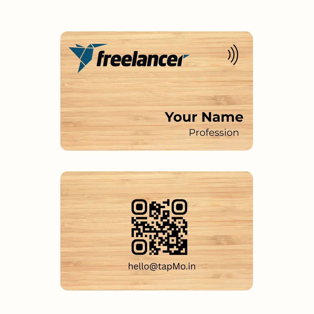 Minimal Bamboo Wooden NFC Card for Freelancers | TapMo – TapMo India ...