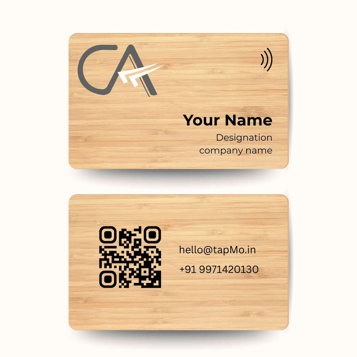 Minimal Wooden NFC Card for Chartered Accountants | TapMo – TapMo India ...