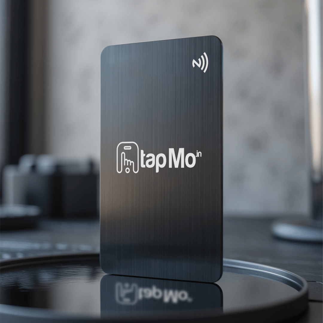 Buy Black Metal NFC Business Card – Laser Engraved | TapMo India – TapMo India Pvt. Ltd.